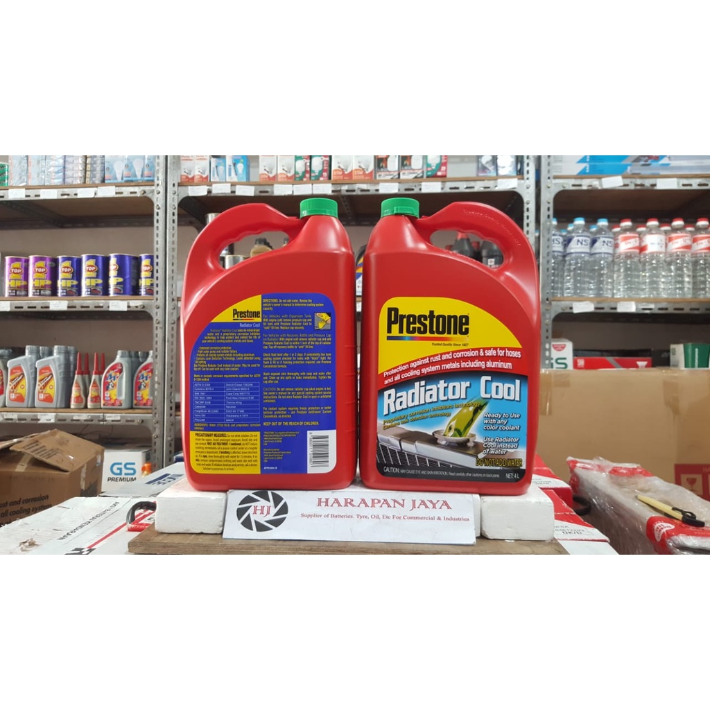 Jual AIR RADIATOR PRESTONE COOLANT WARNA HIJAU / MERAH MUDA ISI 4 LITER ...