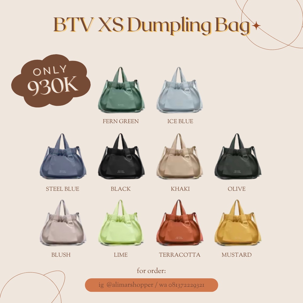 Jual [READY STOCK] BTV Beyond The Vines XS / M / XL Dumpling Bag Tas ...