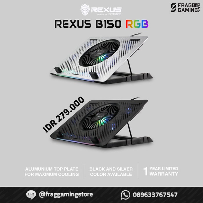 Jual Rexus Breeze B150 5 Fan With RGB Cooling Pad / Coolingpad Laptop ...