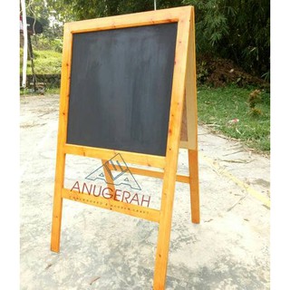 Jual Standing menu chalkboard papan tulis kapur blackboard jati belanda ...
