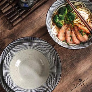 Jual MISKA - Japanese Ceramic Semi Bowl Ramen Mangkok Estetik Ramen ...