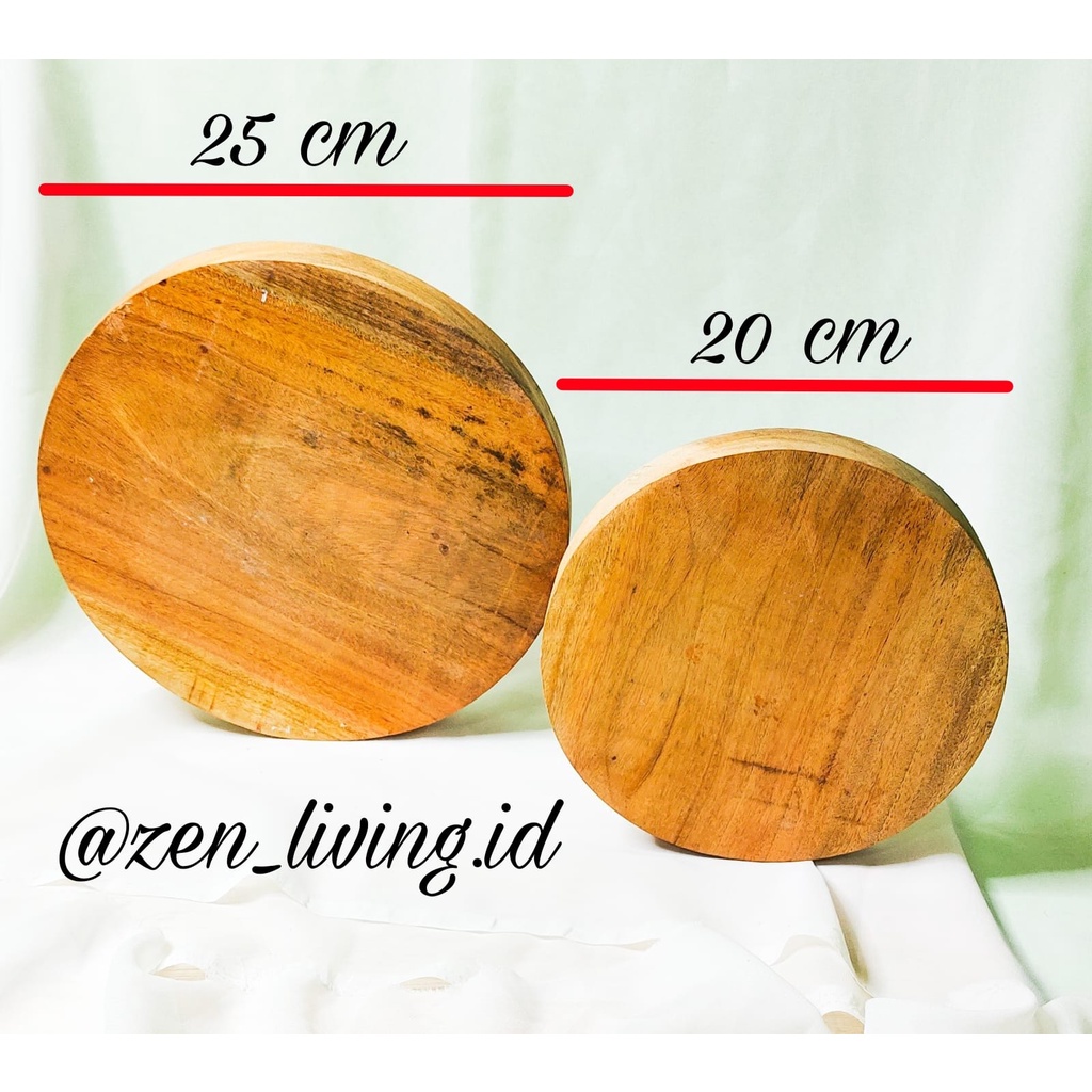 Jual Telenan Kayu / Talenan Daging Kayu Mahoni / Telenan Bulat / Alas ...