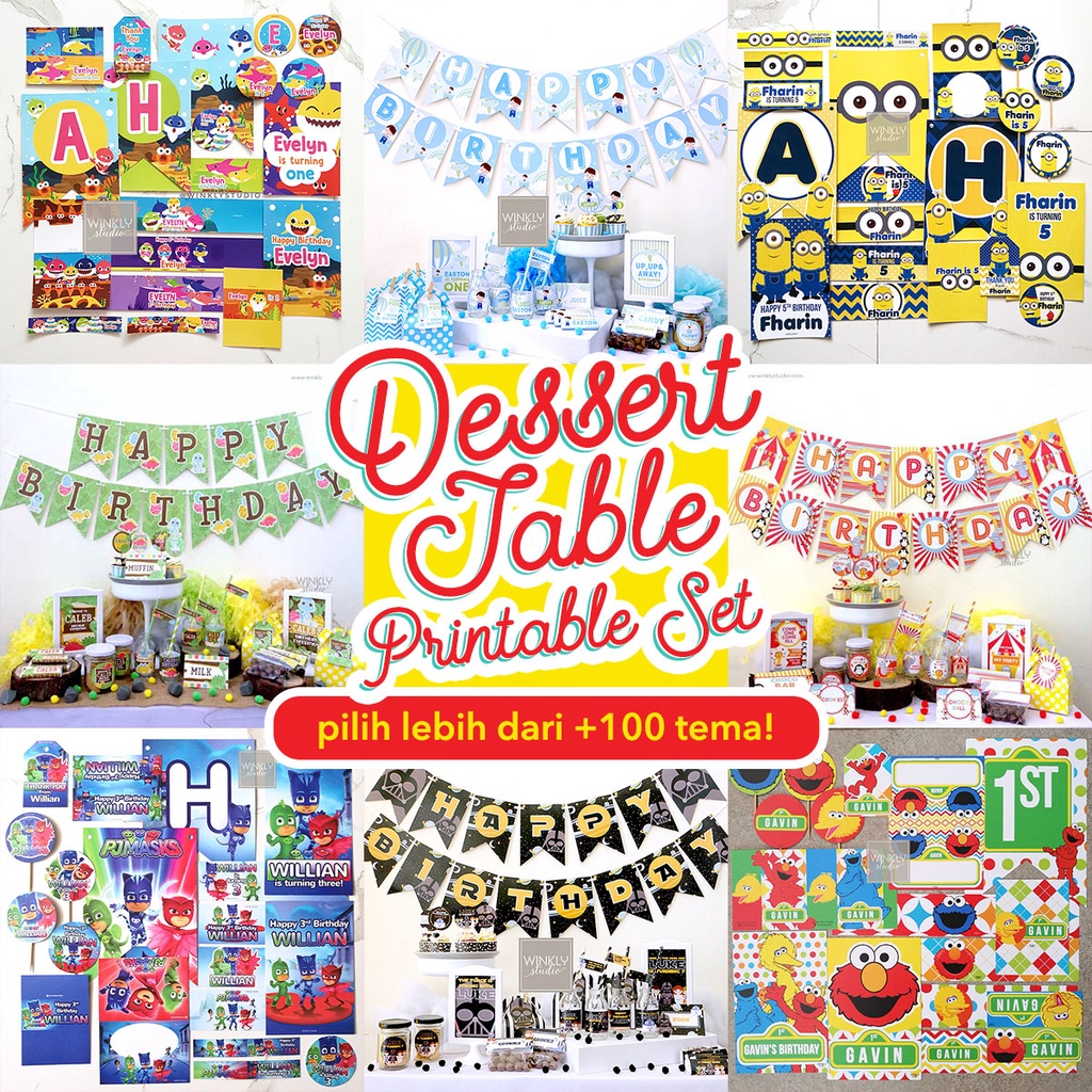 Jual BOY Birthday Dessert Table Printable / Sweet Corner Party ...