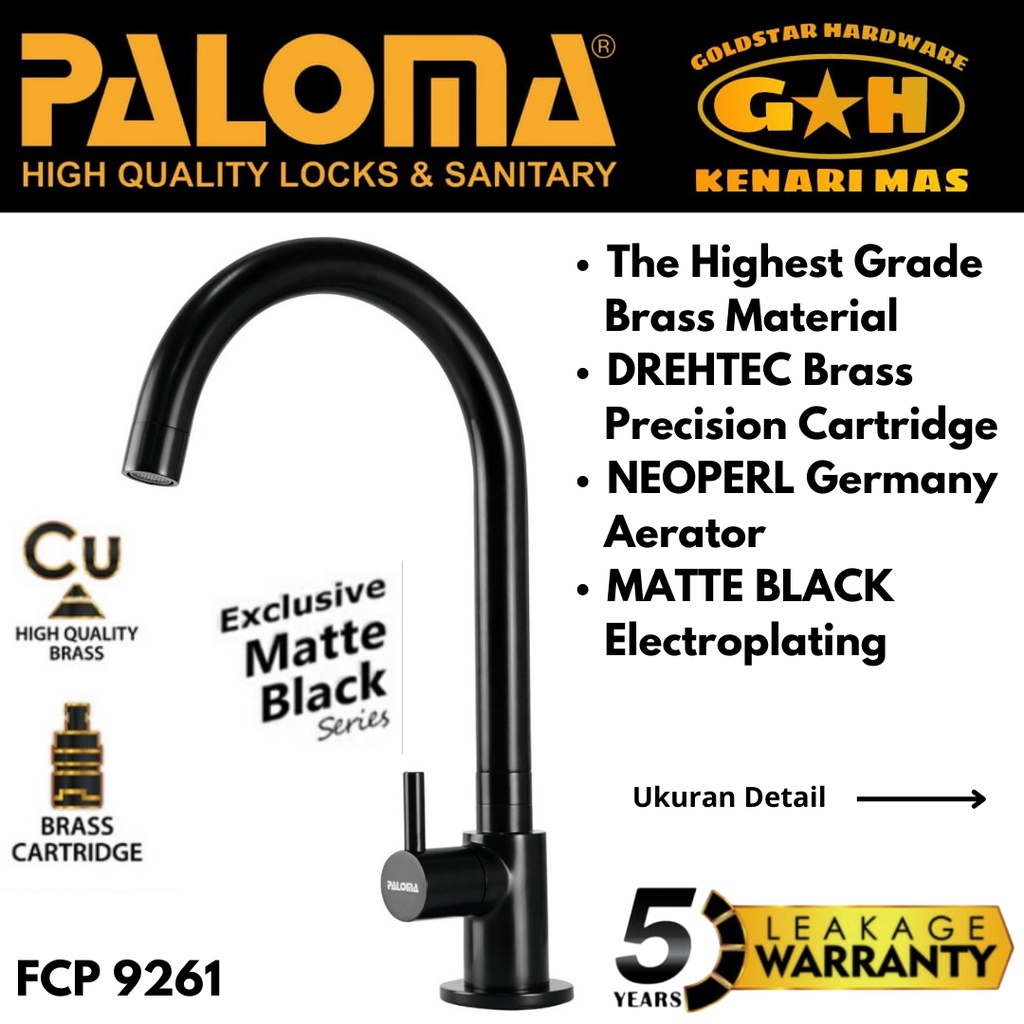 Jual PALOMA FCP 9261 Keran Sink Angsa Cuci Piring Dapur Wastafel Kran ...