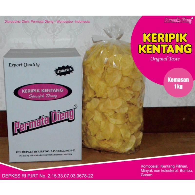 Jual keripik kentang khas dieng wonosobo 1kg | Shopee Indonesia