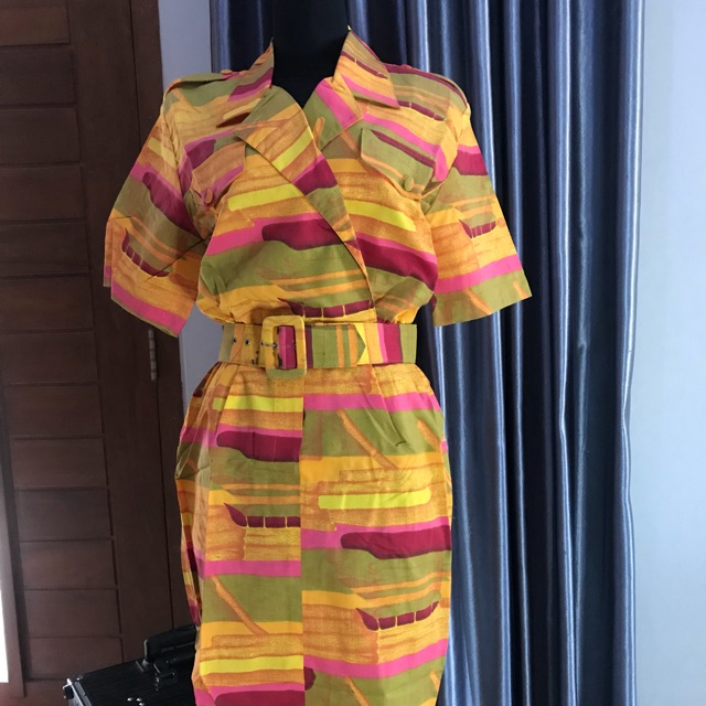 Jual NEW midi dress/playsuit pop art merk sritex cuci gudang kualitas ...