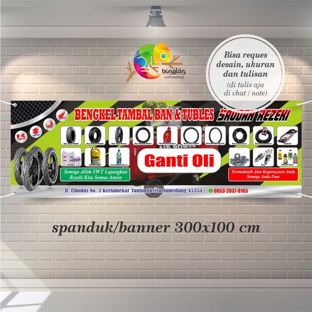Jual Spanduk Banner Bengkel Tambal Ban Tubles Indonesia|Shopee Indonesia
