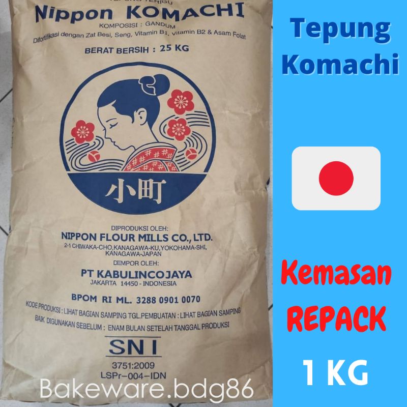 Jual TEPUNG KOMACHI REPACK 1 KG NIPPON WHEAT FLOUR | Shopee Indonesia