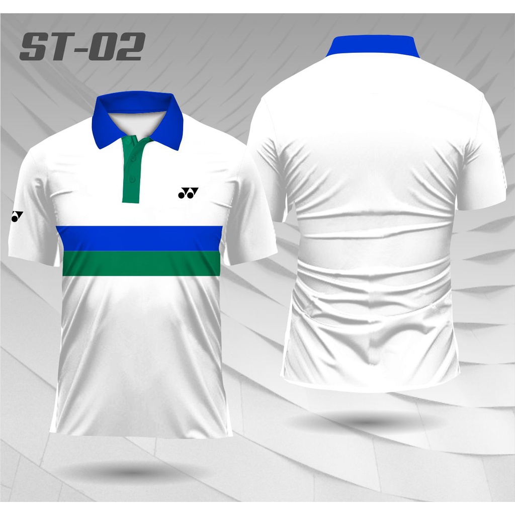 Jual jersey badminton jersey bulutangkis kerah kancing free custom nama ...