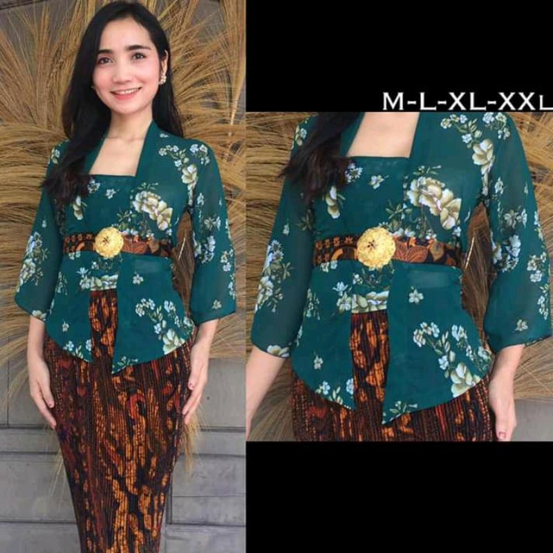 Jual kebaya sifon bunga | Shopee Indonesia