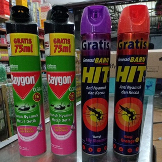 Jual Obat Nyamuk Spray BAYGON/ HIT 600ml VARIAN RANDOM | Shopee Indonesia