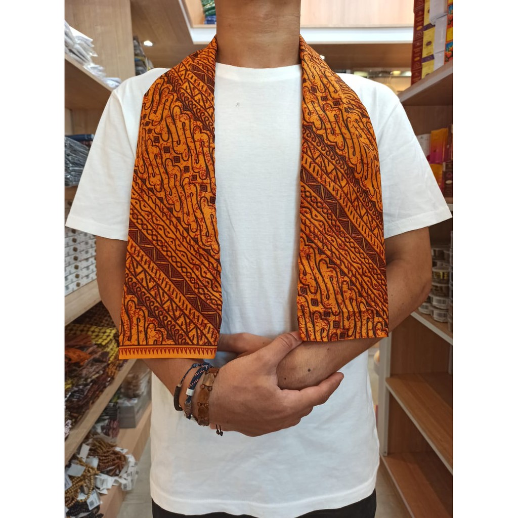 Cukin Selendang Betawi Motif Batik Cokelat Muda | Shopee Indonesia