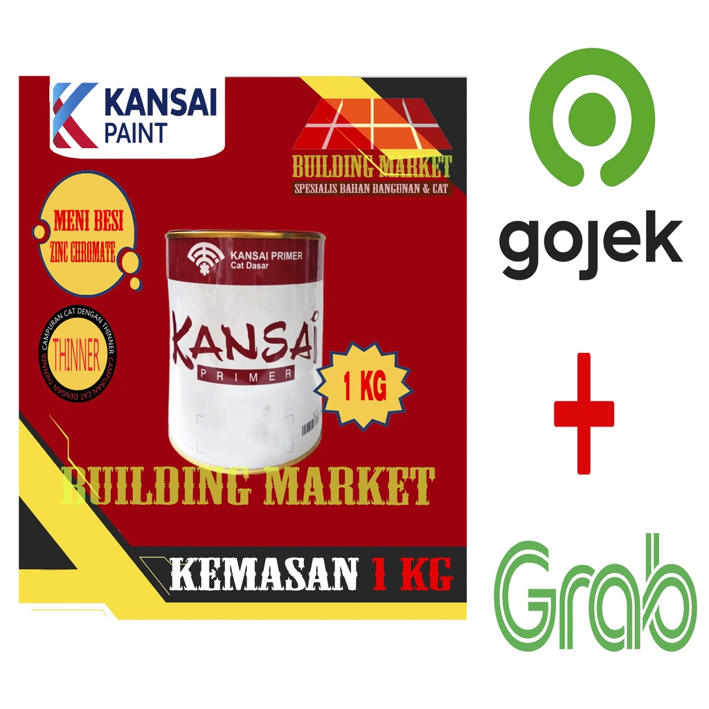 Jual CAT PRIMER CAT DASAR BESI CAT MENI BESI KANSAI ZINC CHROMATE 1 KG ...