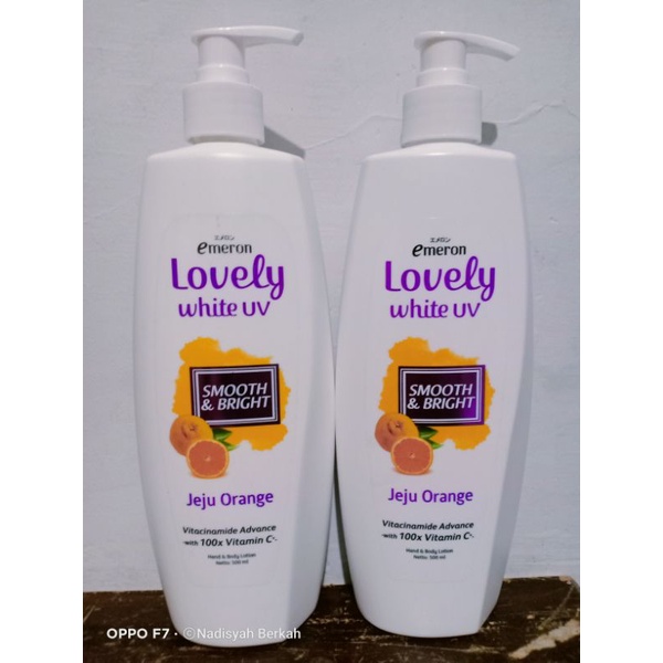 Jual EMERON LOVELY UV WHITE HAND AND BODY LOTION 500ML | Shopee Indonesia