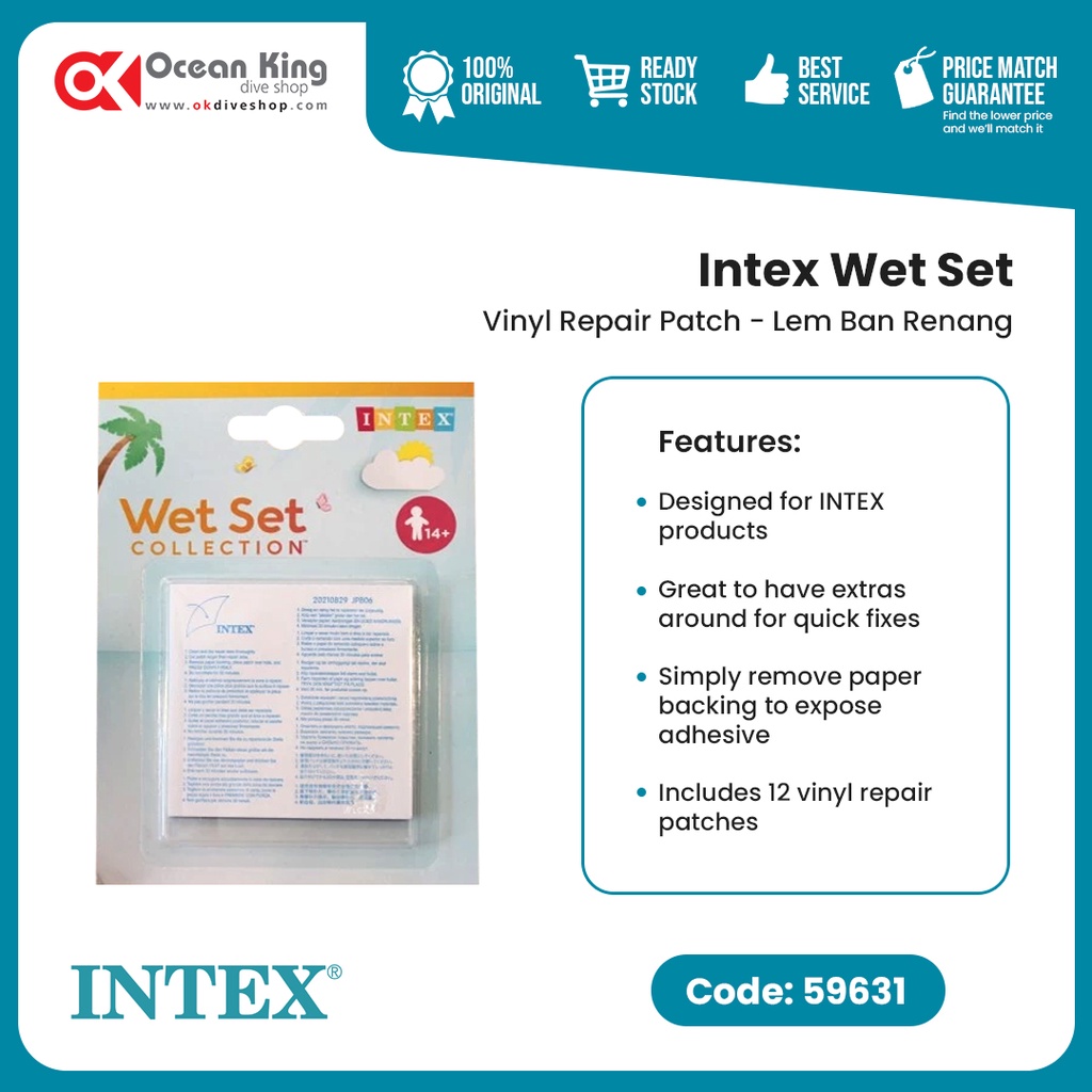 Jual INTEX WET SET VINYL REPAIR PATCH / LEM BAN RENANG | Shopee Indonesia