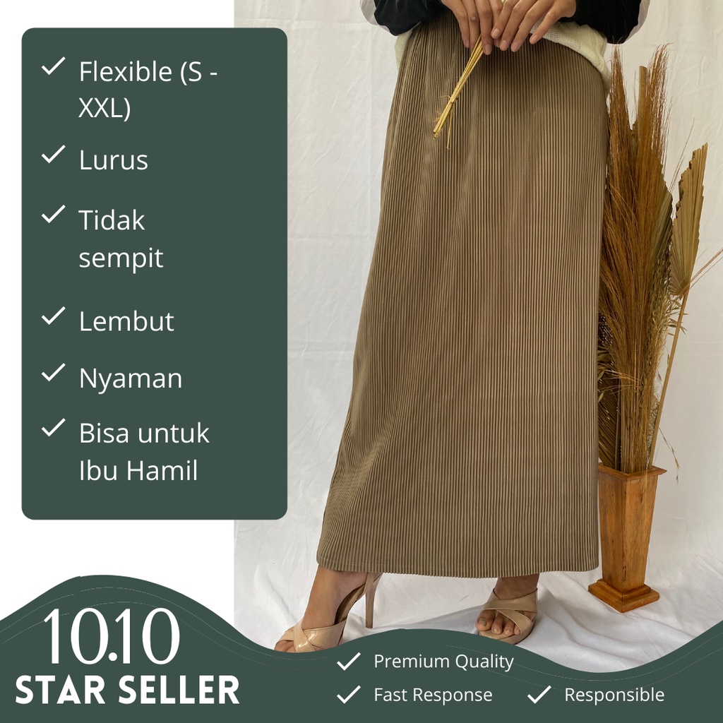 Jual Rok Span Plisket Lidi Premium, Rok Plisket Span, Rok Pencil Premium, Rok Span Plisket ...