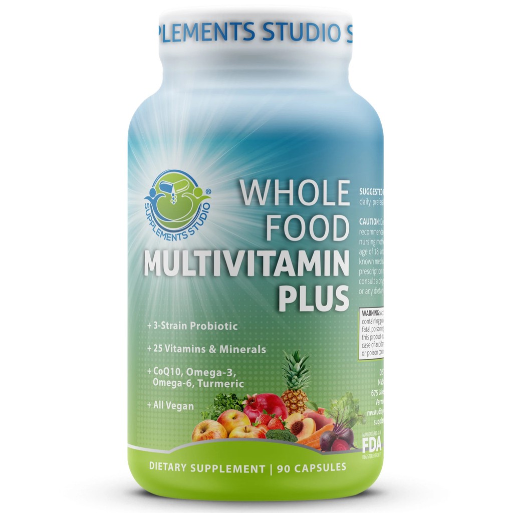 Supplements Studio Whole Food Multivitamin Plus + Probiotics 90 Kapsul ...