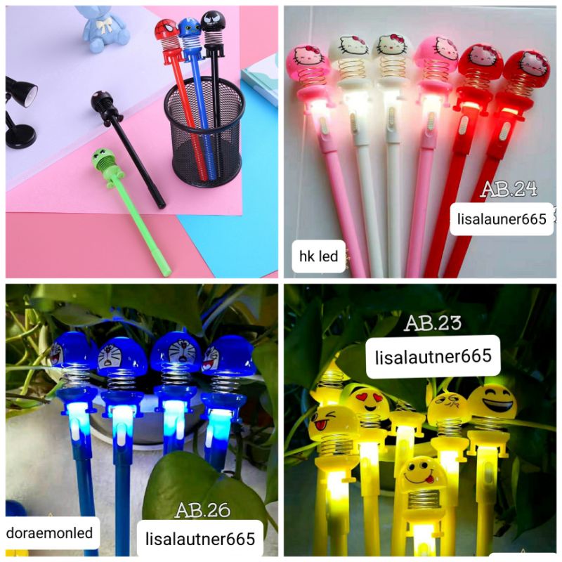 Jual PULPEN EMOJI LED / BOLPOIN KARAKTER LED | Shopee Indonesia