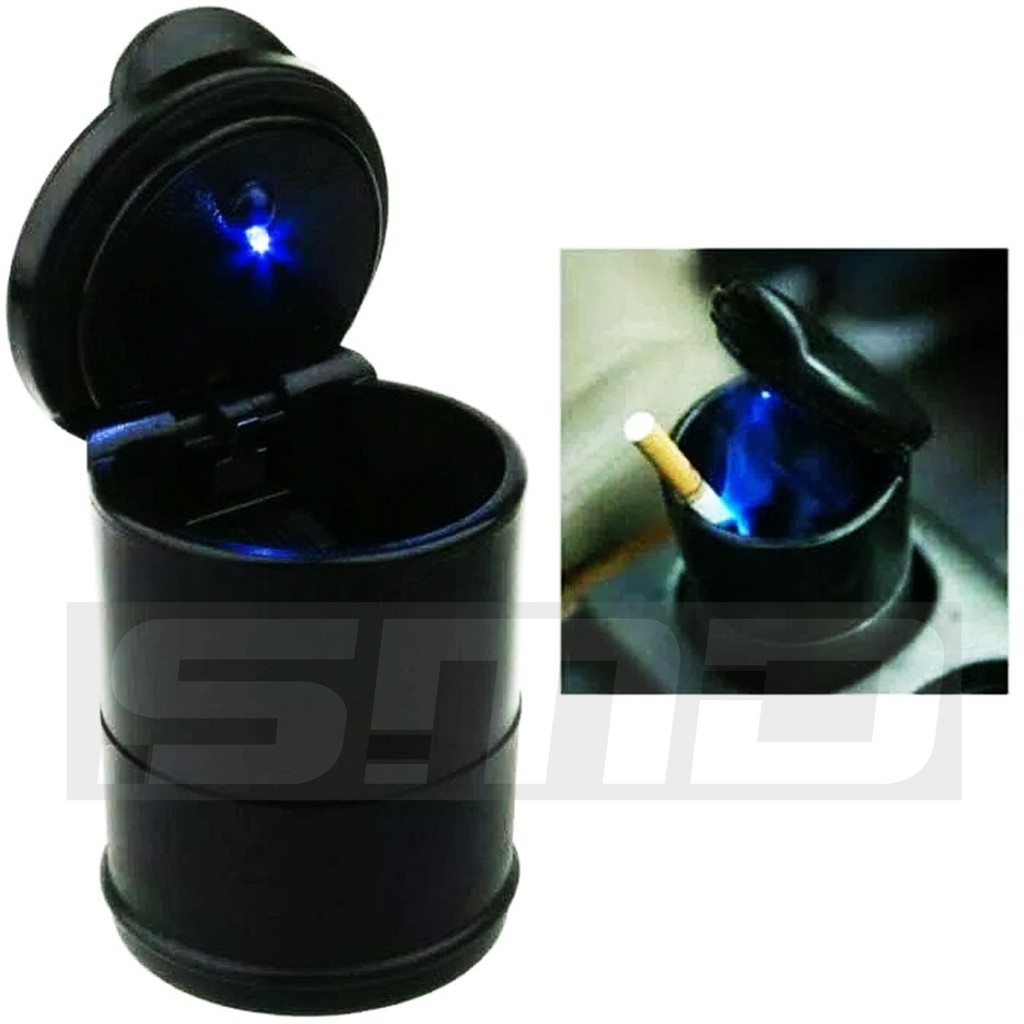 Jual Asbak Mobil LED Biru Tempat Abu Rokok / Koin Warna HITAM - Car ...