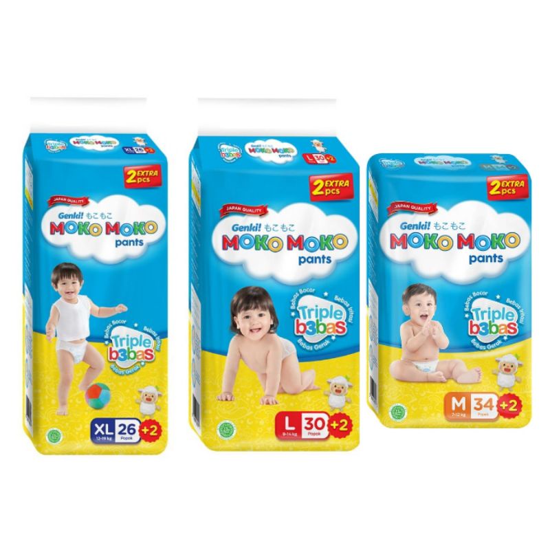 Jual DIAPERS BABY MERK MOKO-MOKO XL | Shopee Indonesia