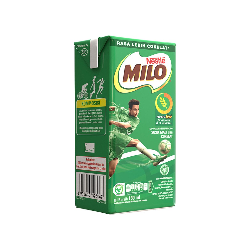 Jual Susu UHT Milo Active Go Kemasan Kotak - Netto 180 ml | Shopee Indonesia