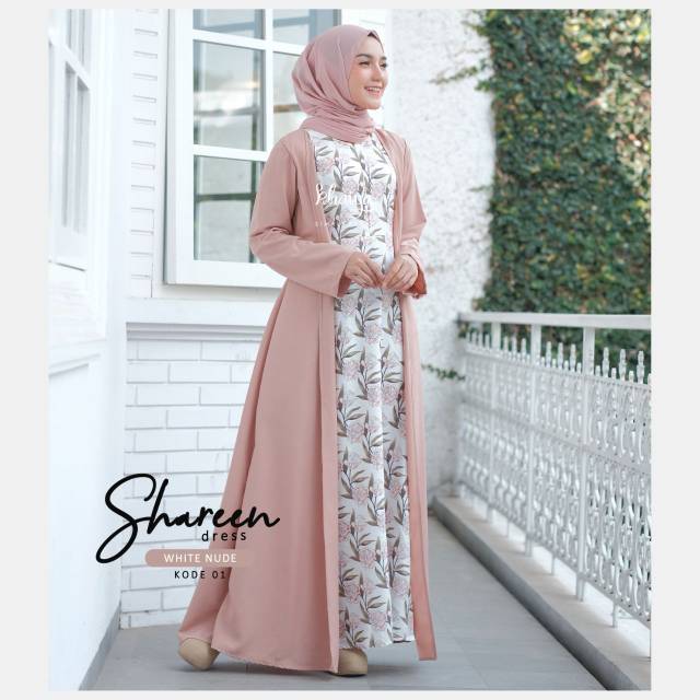 Jual SHAREEN DRESS 01 (WHITE NUDE) | Shopee Indonesia