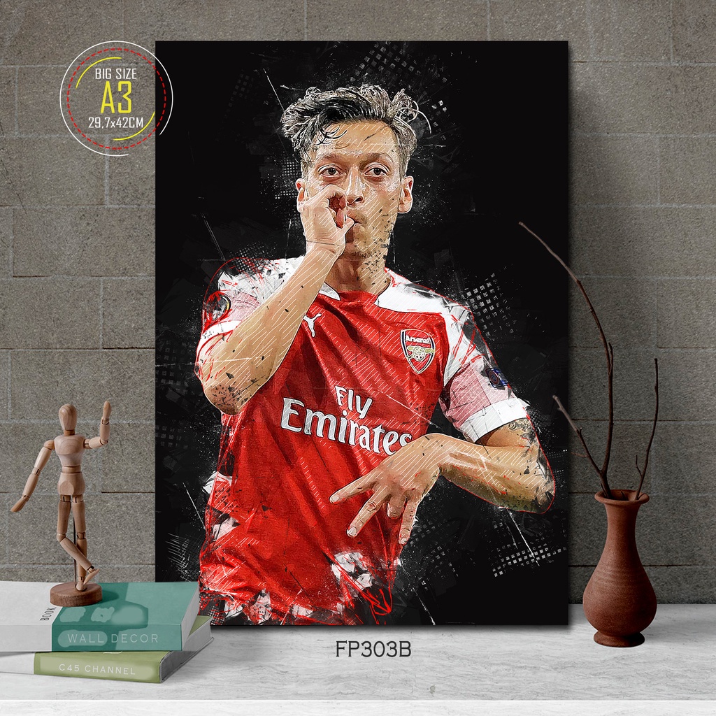 Jual Sketsa Foto MESUT OZIL Poster Dinding Tema Sport Bintang Bola ...