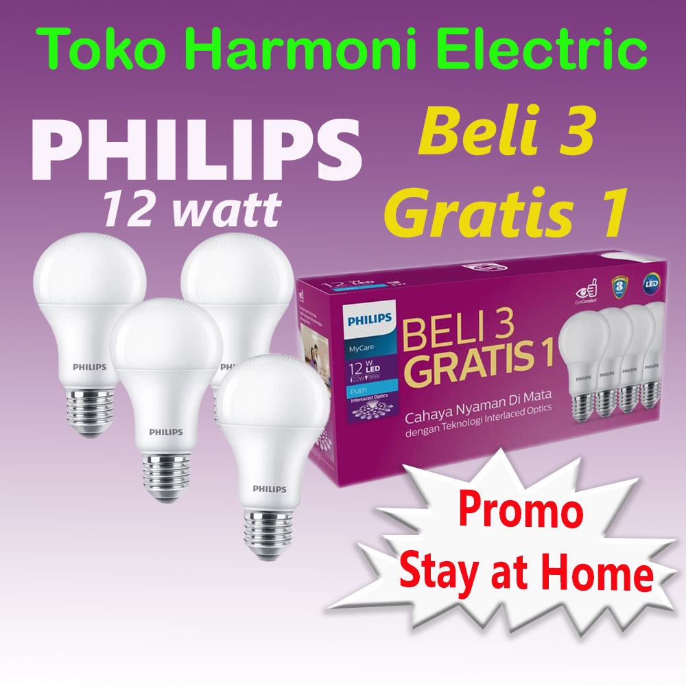 Lampu Philips Led 12 Watt Promo Multipack MyCare Bulb 12w beli 3 Gratis 1 | Shopee Indonesia
