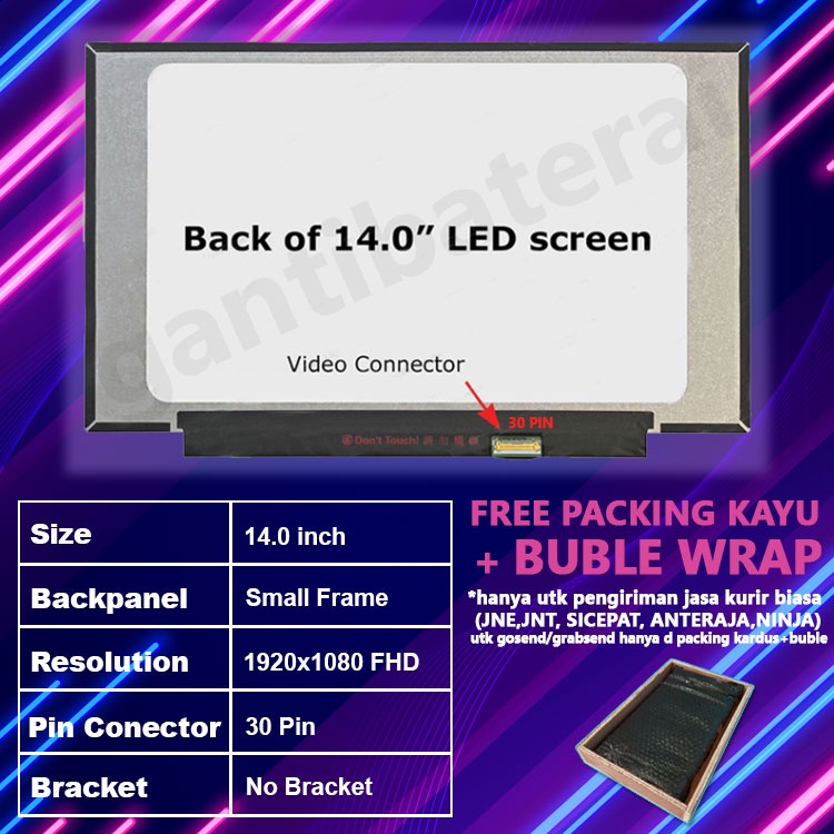Jual Layar LED LCD DELL LATITUDE 14 3410 14 Inch Small 30 Pin FULL HD ...