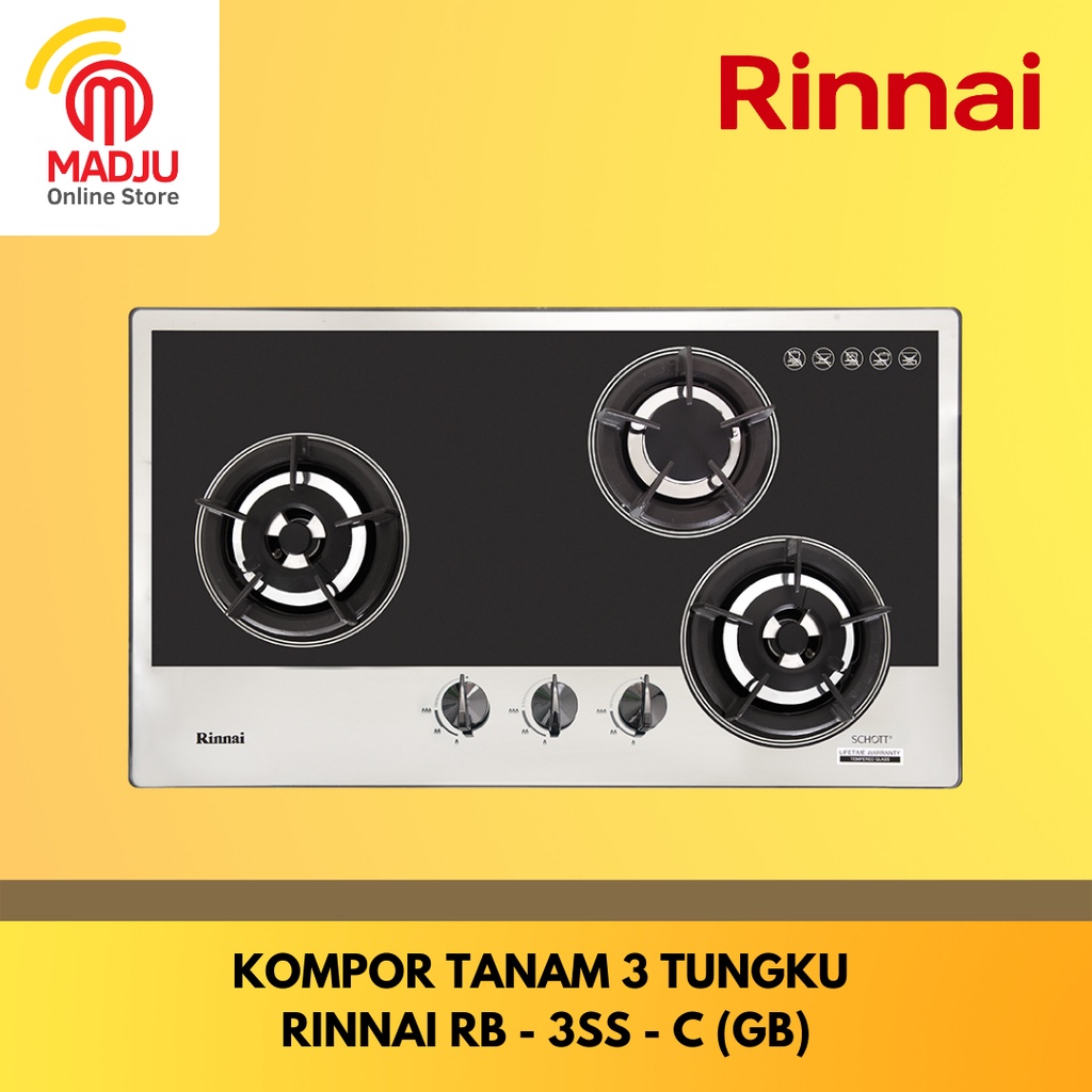 Jual Kompor Tanam 3 Tungku Rinnai RB - 3SS - C (GB) Indonesia|Shopee Indonesia