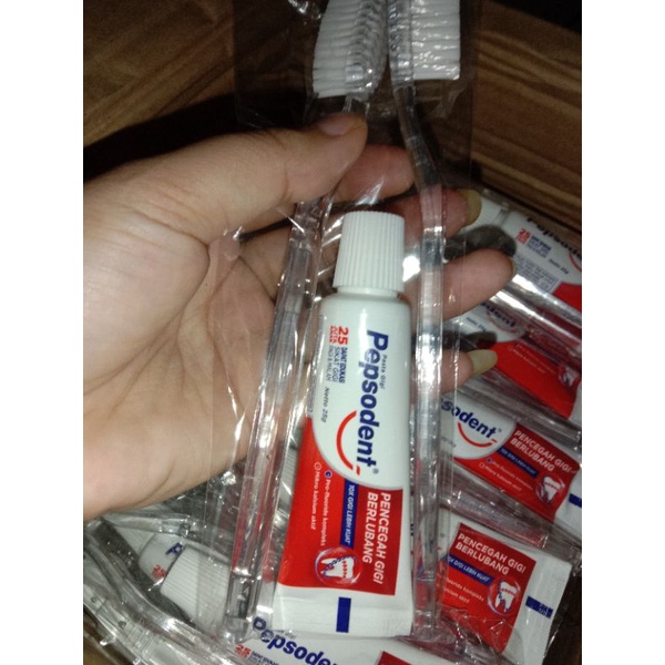 Jual paket 2 sikat gigi kristal+odol+plastik opp | Shopee Indonesia
