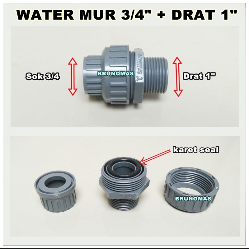 Jual Water Mur Drat - WATERMUR Union Socket Drat 1 X 3/4 Inchi Trilliun High Quality | Shopee ...