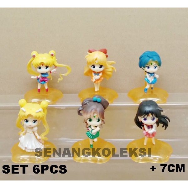 Jual Sailor Moon Figure Set 6 Mainan Pajangan Miniatur Hiasan Topper ...