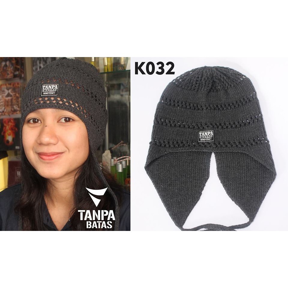 Jual Kupluk jepang model tali panjang bagian samping earbuff ABU/DARK ...