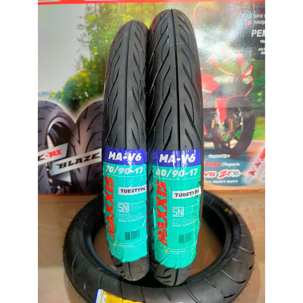 Jual Sepasang Ban MAXXIS MA V6 70/90 & 80/90-17 Tubetype (Non Tubeless ...