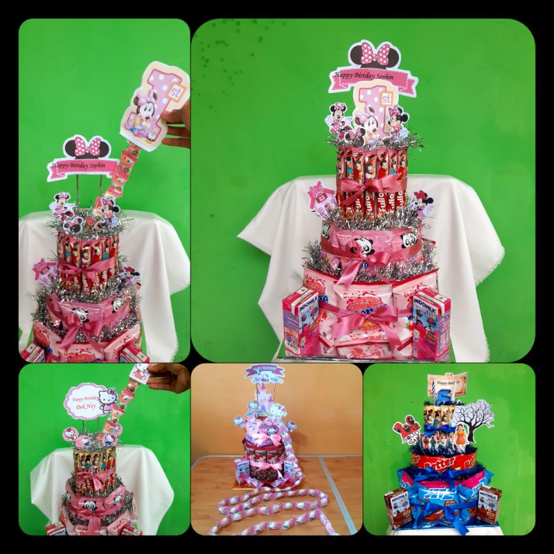 Jual tower snack/tart snack/snack ultah/kado ulang tahun anak/kado anak ...