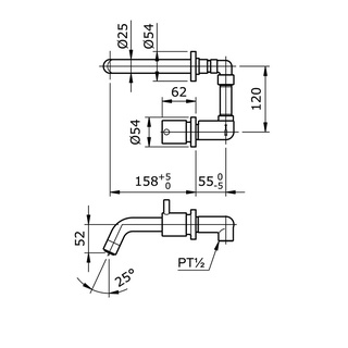 Jual Kran Wastafel Instalasi dari Dinding TOTO TX124LES ( dingin saja ...