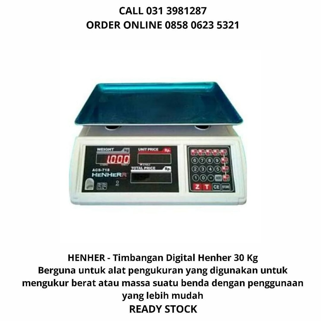 Jual HENHER - Timbangan Digital Henher 30kg | Shopee Indonesia