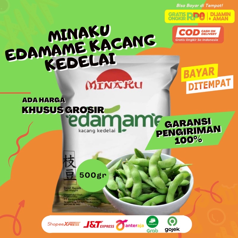 Jual MINAKU EDAMAME KACANG KEDELAI JEPANG 500 GR MATANG BEKU FROzEN ...