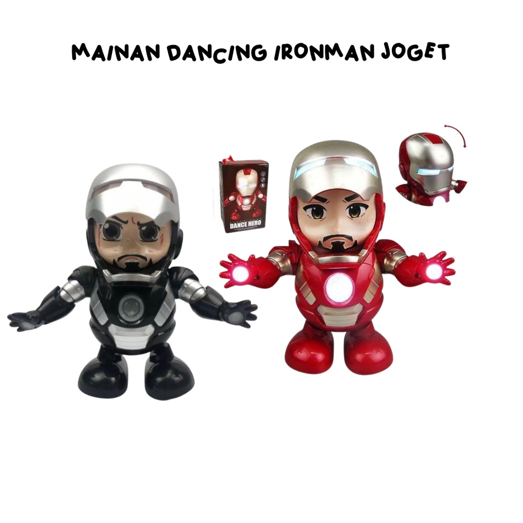 Jual POMPOM - ROBOT IRON MAN JOGET BUKA TOPENG IRONMAN MERAH & HITAM ...