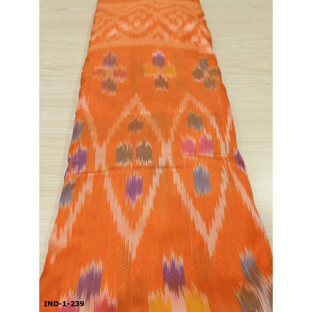 Jual Kain Tenun Ikat Sutra Bugis Makassar Jingga - Tenun Sengkang IND-1 ...