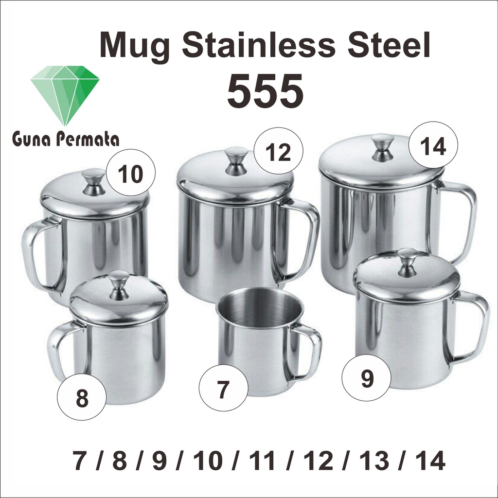 Jual 555 Mug Jumbo Besar 14 13 12 11 10 9 cm - Bisa di Kompor Listrik ...