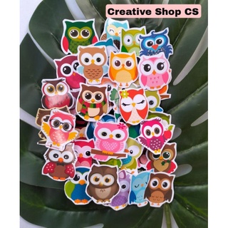 Jual (ISI 10 STIKER ) STICKER OWL / STIKER BURUNG HANTU LUCU / STIKER ...