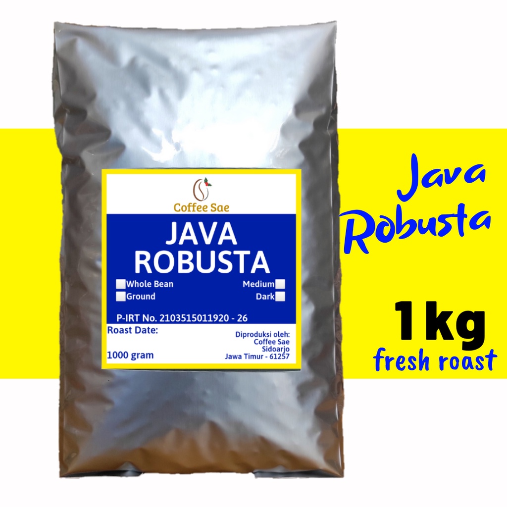 Jual KOPI ROBUSTA JAVA 1 kg BIJI atau BUBUK Roasted Robusta Coffee 1kg Indonesia|Shopee Indonesia