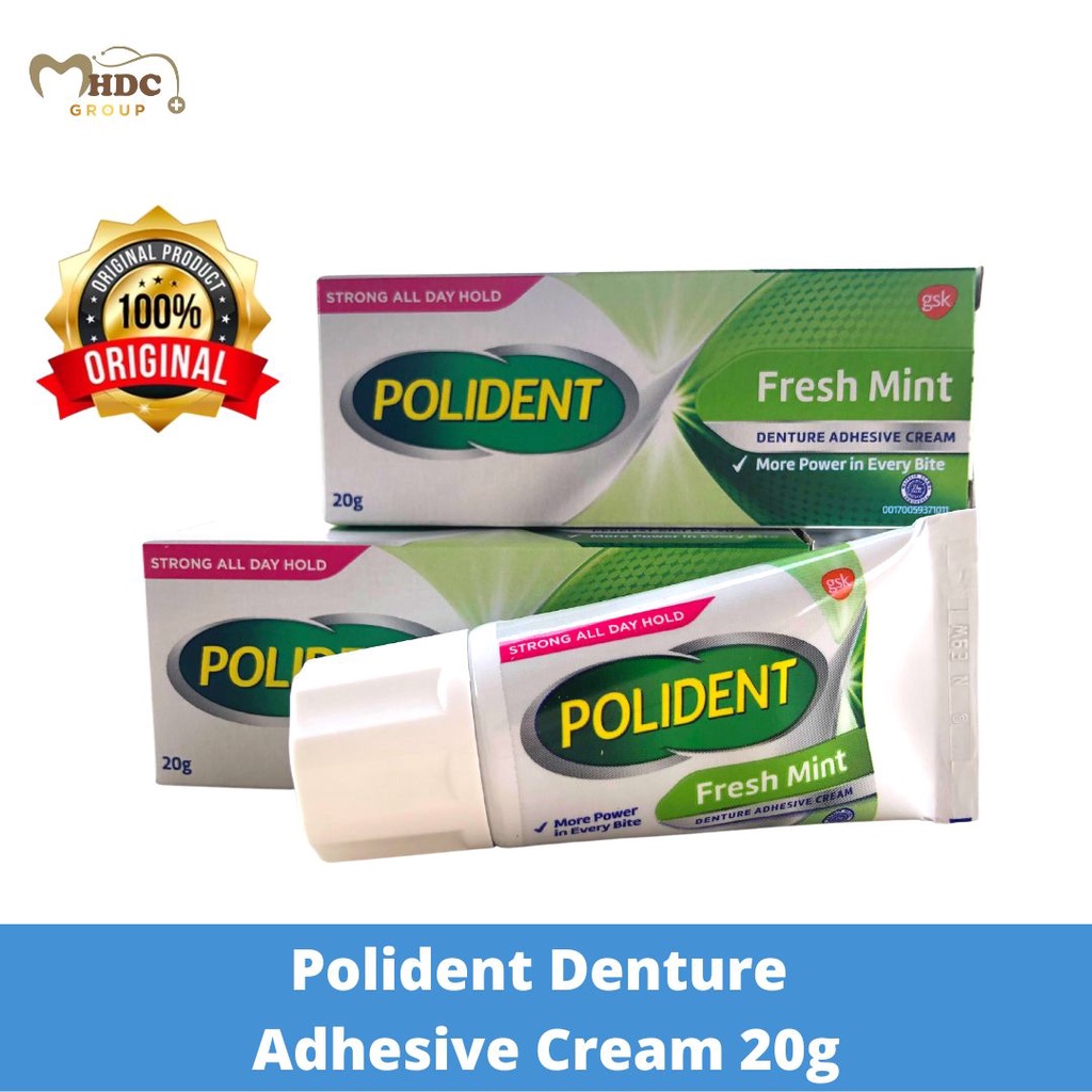 Jual Polident Denture Adhesive Cream fresh mint 20gr Perekat Gigi ...