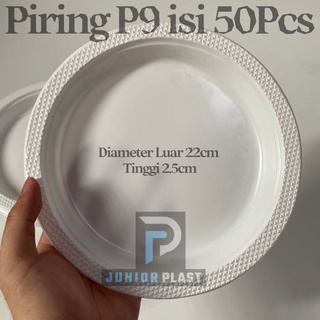 Jual Piring Plastik P9 UK Besar - Piring Plastik Sekali Pakai isi 50pcs ...