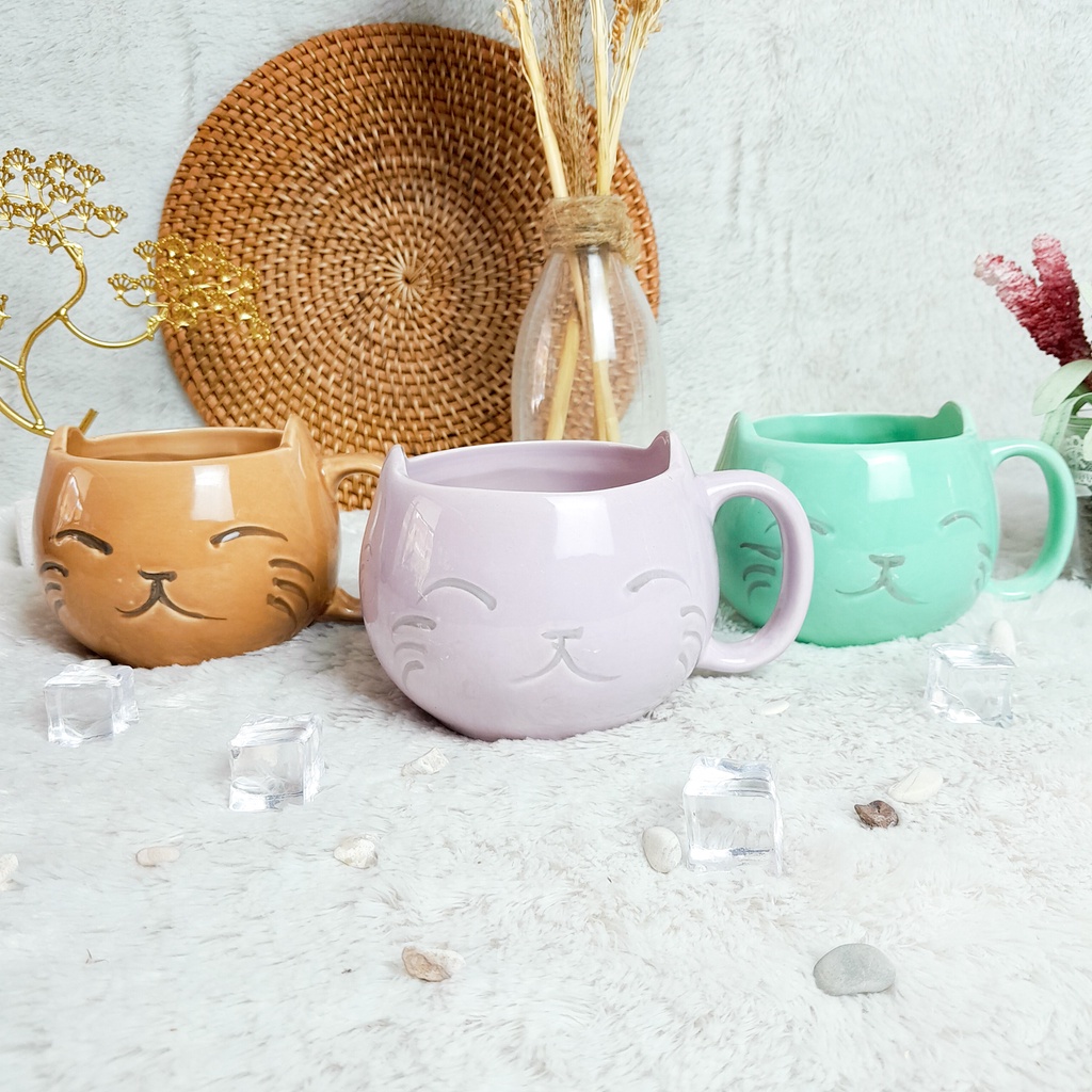 Jual Gelas Mug Kucing Keramik Lucu Unik Aesthetic | Shopee Indonesia