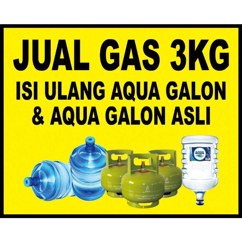 Jual Spanduk Banner Jual Gas & Aqua ukuran 100x80 | Shopee Indonesia