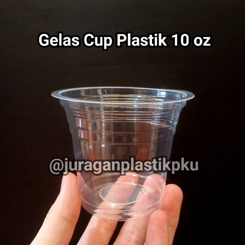 Jual Gelas Cup Plastik Datar 10 oz isi 50 pcs/pack | Minuman Bubur ...