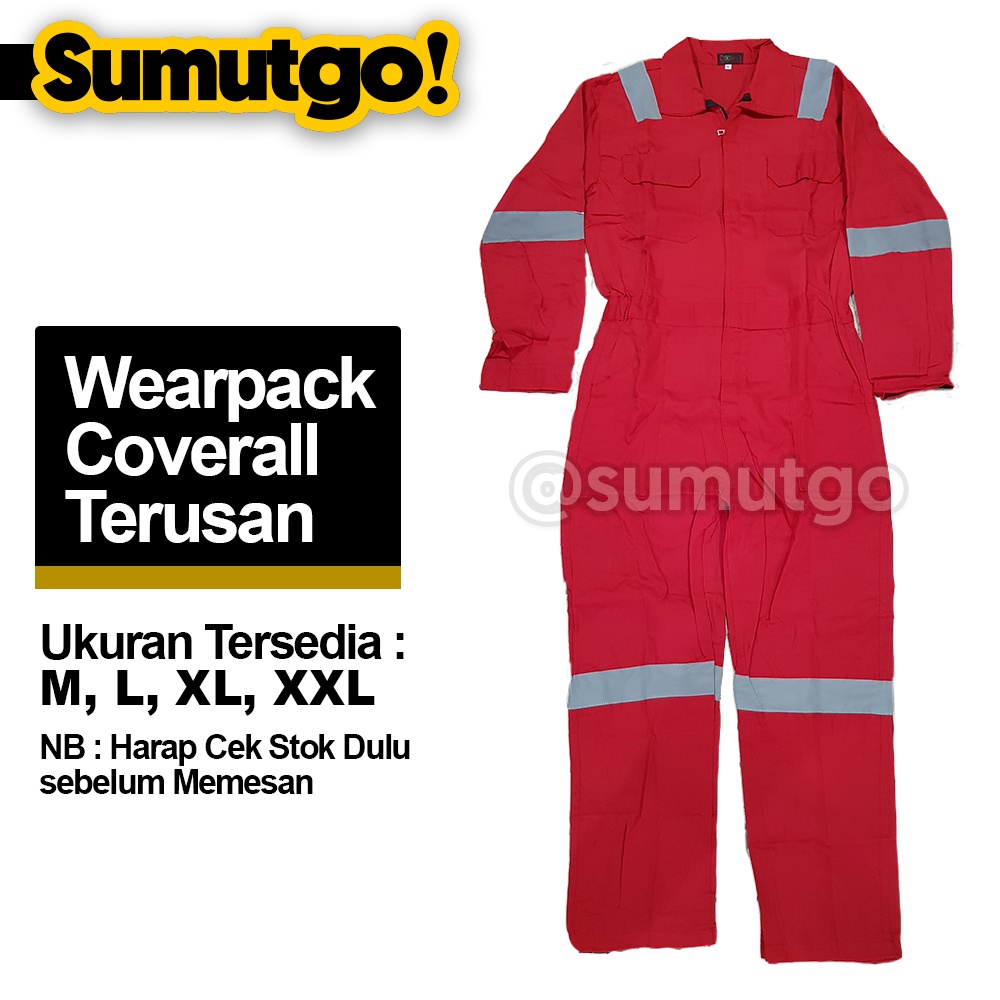 Jual Wearpack Safety Terusan Merah / Coverall Lengan Panjang / Baju ... Jual Wearpack Safety Terusan Merah / Coverall Lengan Panjang / Baju ...